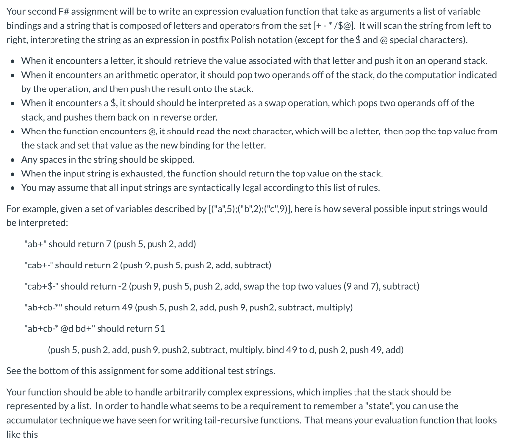 Your second F# assignment will be to write an | Chegg.com