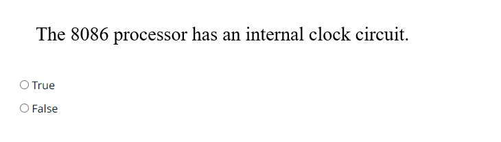 Solved The 8086 ﻿processor has an internal clock | Chegg.com