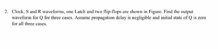 Solved Clock, S and R waveforms, one Latch and two | Chegg.com