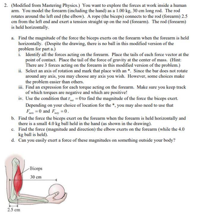 Solved 2. (Modified from Mastering Physics.) You want to | Chegg.com