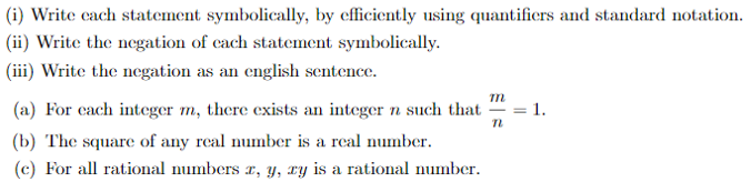 Solved (i) Write each statement symbolically, by efficiently | Chegg.com
