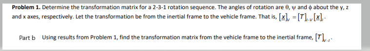 Problem 1. Determine the transformation matrix for a | Chegg.com