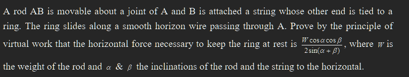 Solved A rod AB is movable about a joint of A and B is | Chegg.com