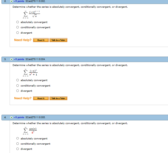 Solved Determine whether the series is absolutely | Chegg.com