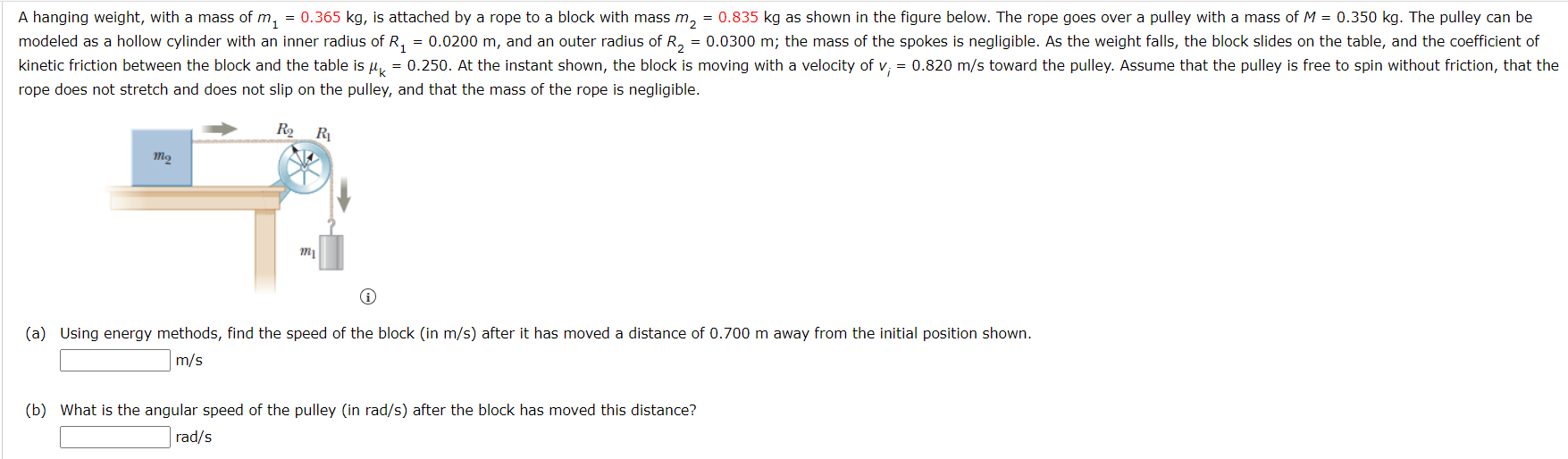 Solved rope does not stretch and does not slip on the | Chegg.com