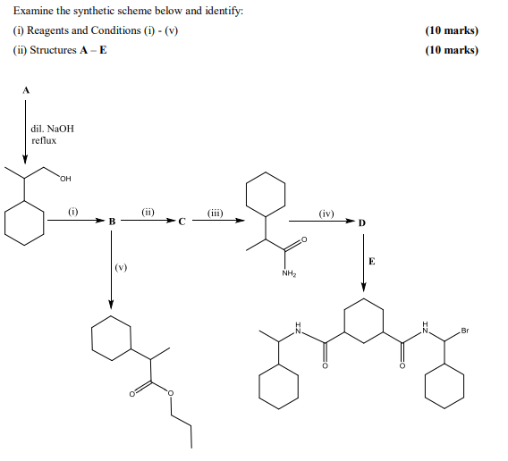 Solved Examine the synthetic scheme below and identify: 1) | Chegg.com