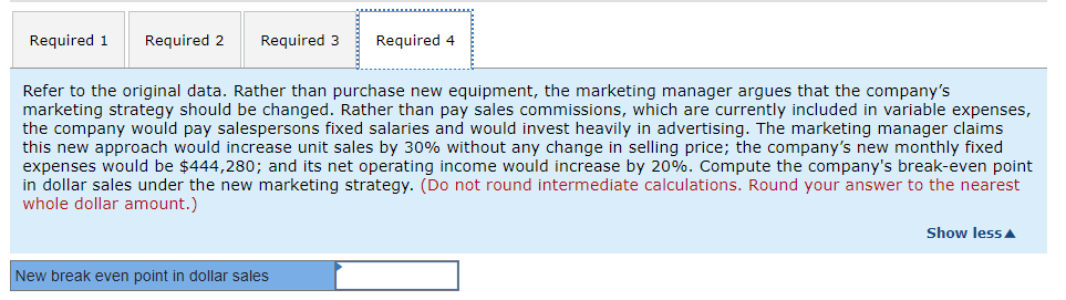 Solved Problem 6-29 (Algo) Changes in Cost Structure; | Chegg.com