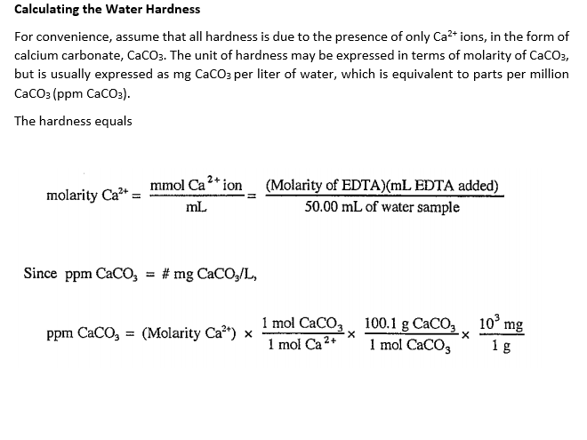 Solved I do not understand how to find water hardness; using | Chegg.com