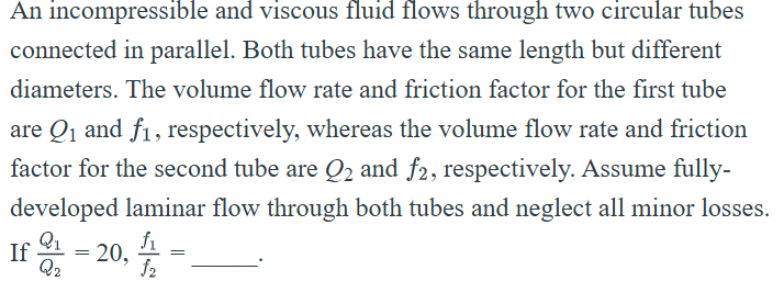 Solved An ﻿incompressible and viscous fluid flows through | Chegg.com