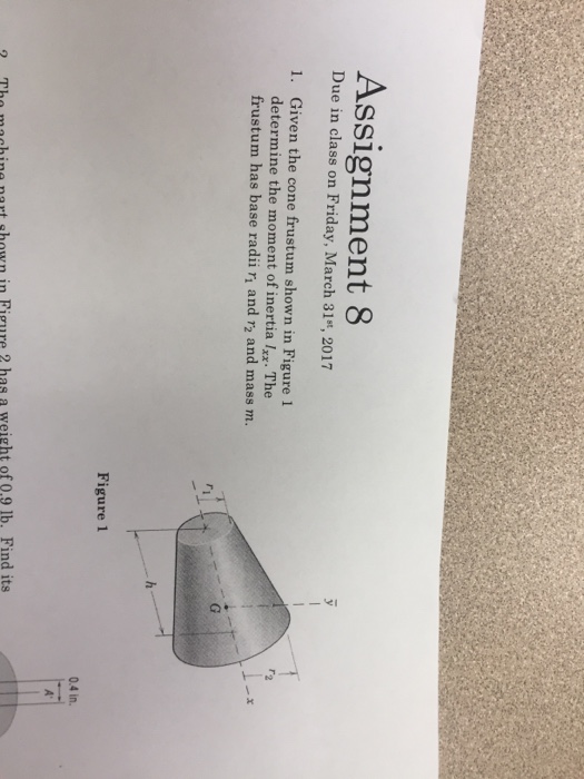 Solved Given the cone frustum shown in Figure 1 determine | Chegg.com