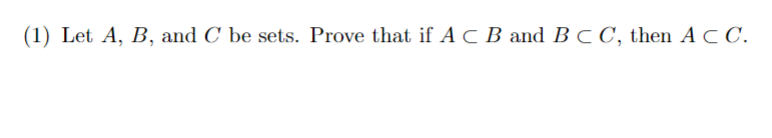 Solved Proofs involving sets: For this proof I need to be | Chegg.com