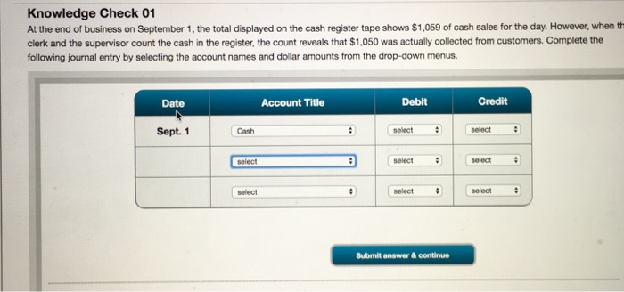 Solved Knowledge Check 01 At the end of business on | Chegg.com