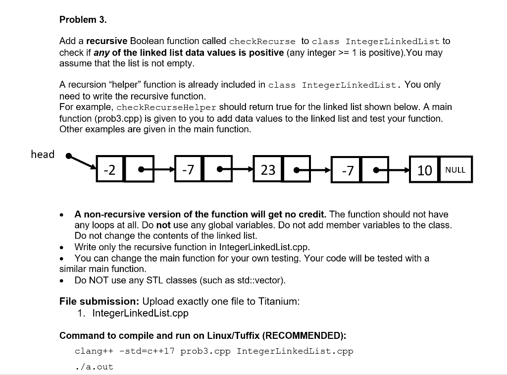 Solved Problem 3 Add A Recursive Boolean Function Called