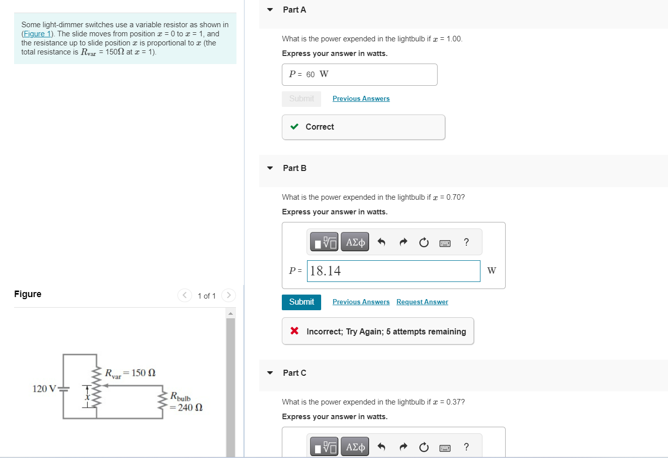 Solved Some Light Dimmer Switches Use A Variable Resistor As