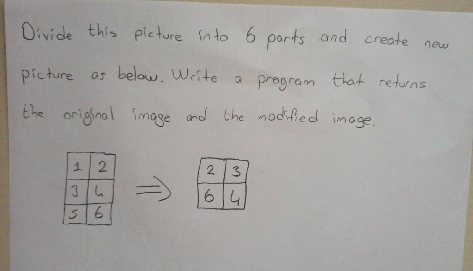 Solved Divide this picture into 6 parts and create new | Chegg.com
