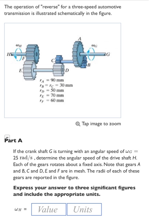 Solved The operation of "reverse" for a three-speed | Chegg.com