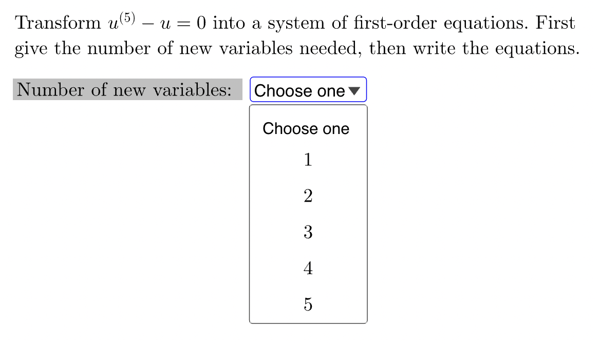 Solved Transform u(5)−u=0 into a system of first-order | Chegg.com