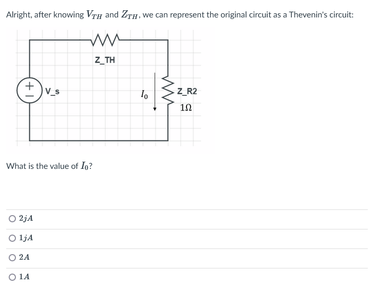 Solved Alright, after knowing Vrh and ZTh, we can represent | Chegg.com