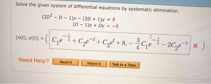 Solved Solve the given system of differential equations by | Chegg.com