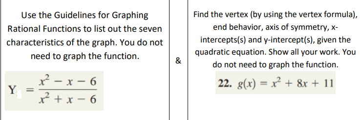 Solved \begin{tabular}{c|c} Use the Guidelines for Graphing | Chegg.com