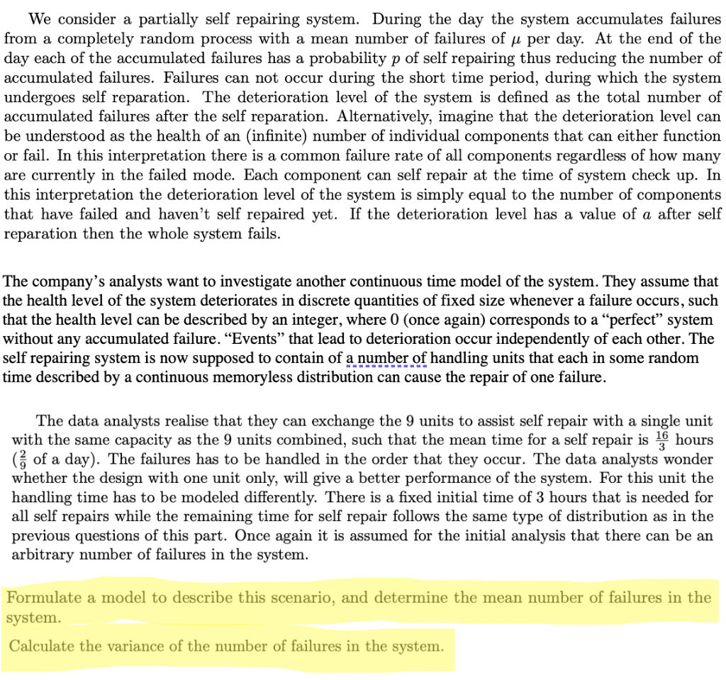 Solved from a completely random process with a mean number | Chegg.com