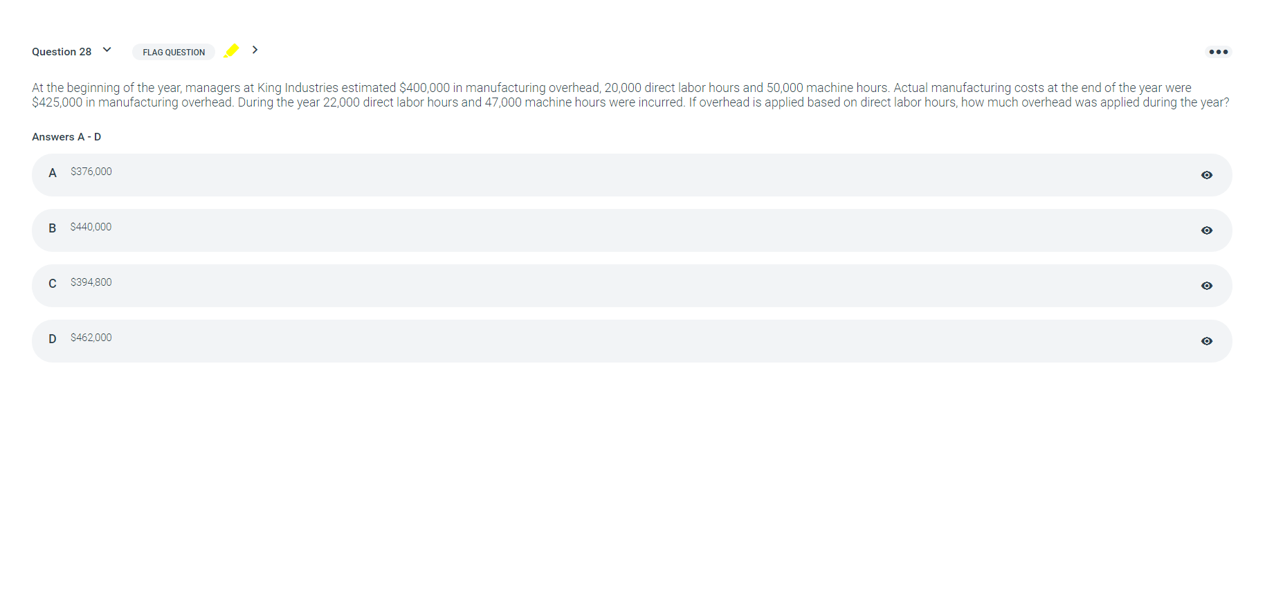 Solved Question 28 FLAG QUESTION ... At the beginning of the | Chegg.com