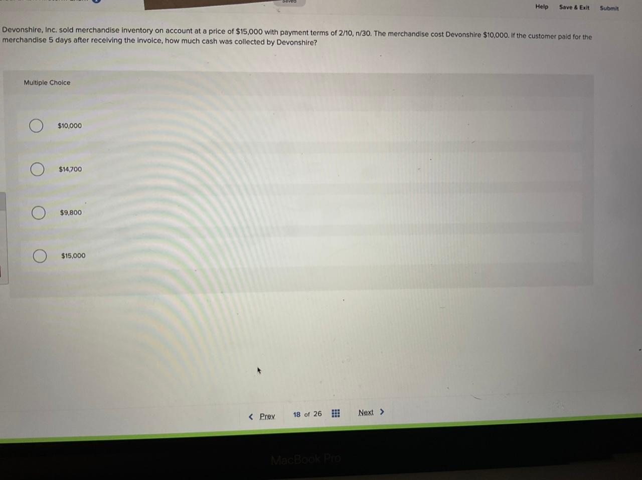 Solved Help Save & Exit Submit Devonshire, Inc. sold | Chegg.com