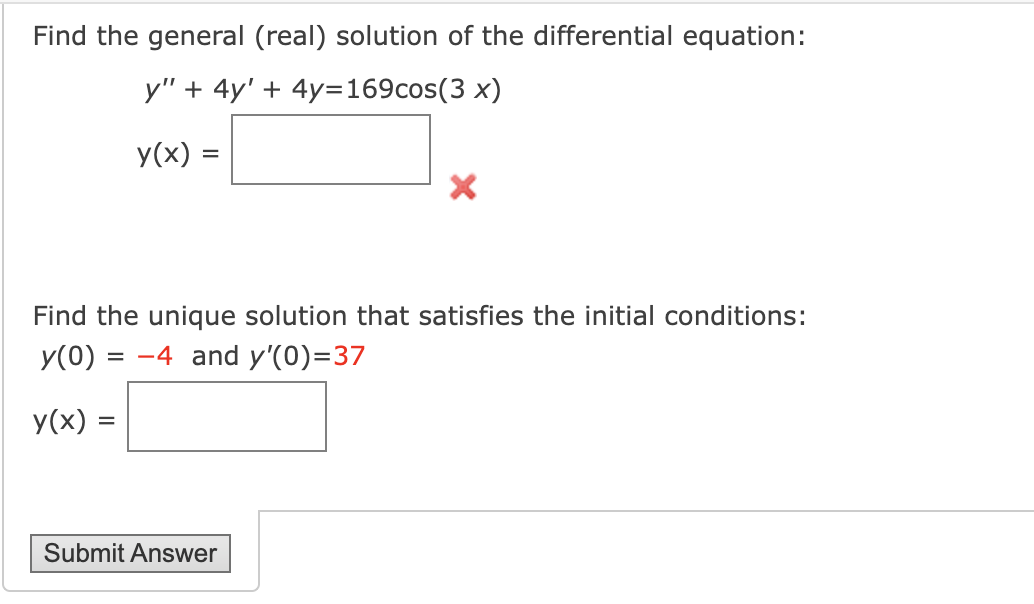 Solved Find the general (real) solution of the differential | Chegg.com
