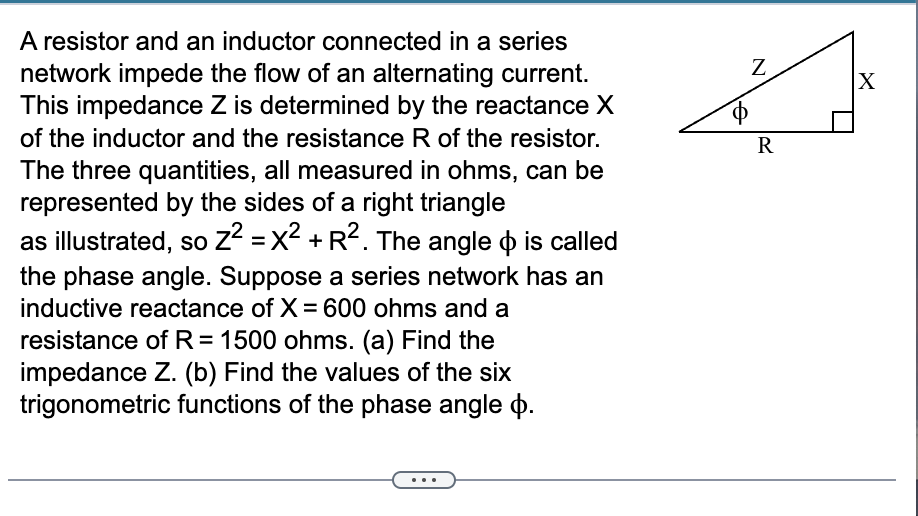 Solved A resistor and an inductor connected in a series | Chegg.com