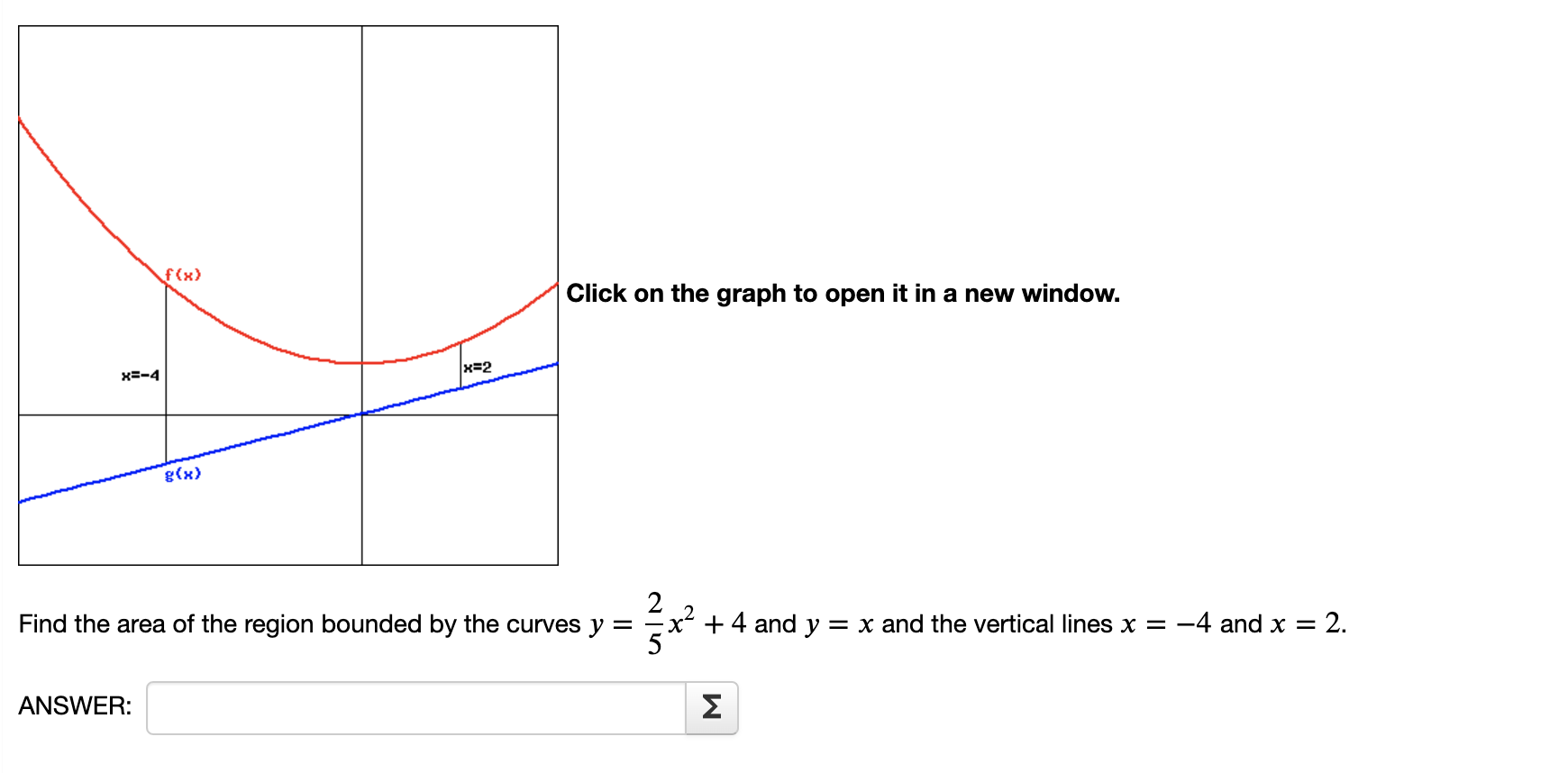 Solved Click on the graph to open it in a new window. x=2 | Chegg.com