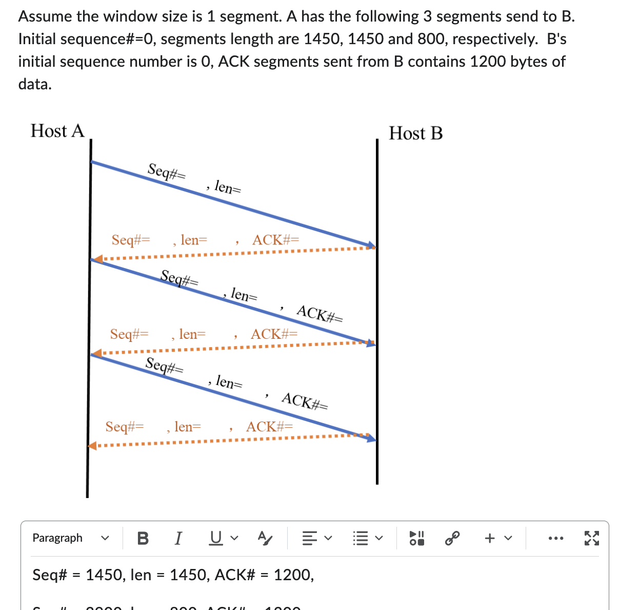 Solved Assume the window size is 1 ﻿segment. A has the | Chegg.com