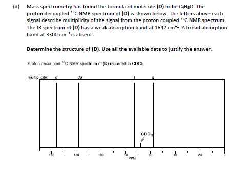 Solved Mass spectrometry has found the formula of molecule | Chegg.com