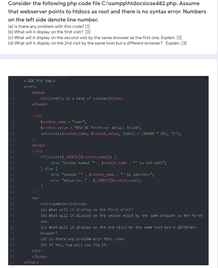 Solved Consider the following php code file | Chegg.com