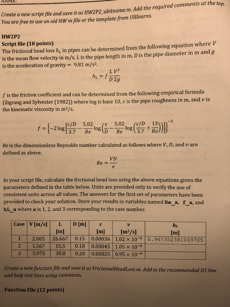 Solved NAME: a new script file and save it as HW2P2 | Chegg.com
