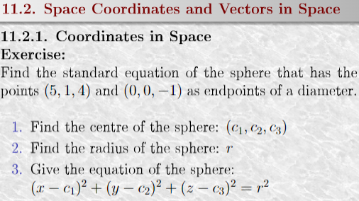 Solved 11.2.1. Coordinates in Space Exercise: Find the | Chegg.com