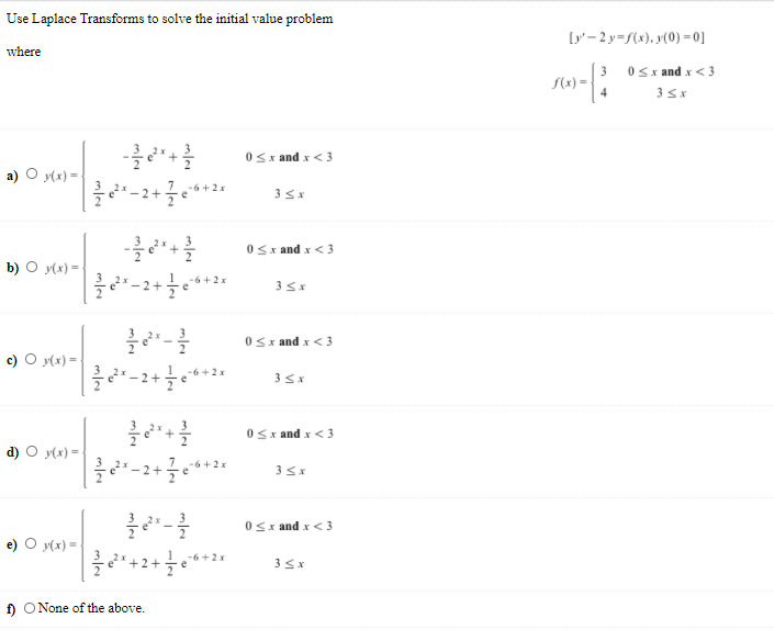 Solved Use Laplace Transforms to solve the initial value | Chegg.com