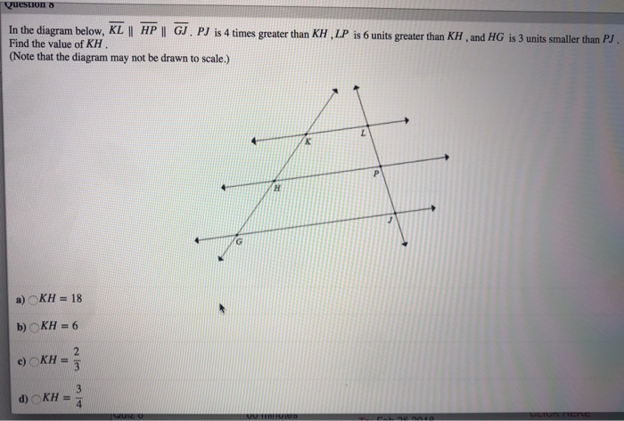 Solved diagram below, KL I HP I GJ. PJ is 4 times greater | Chegg.com