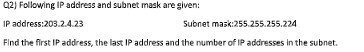 Solved Q2) ﻿Following IP address and subnet mask are | Chegg.com