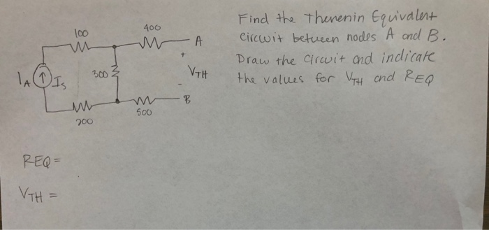 Solved Solve for VTH and REQ and draw the thevenin | Chegg.com