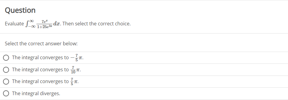 Solved Question Evaluate \\( \\int_{-\\infty}^{\\infty} | Chegg.com