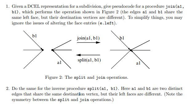 1. Given a DCEL representation for a subdivision, | Chegg.com