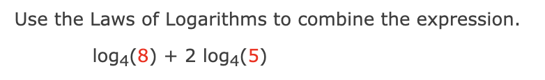 Solved Use the Laws of Logarithms to combine the | Chegg.com