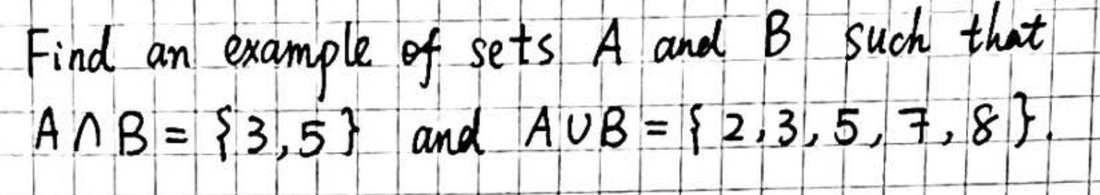 Solved Find an example of sets A and B such that AnB 53,51 | Chegg.com