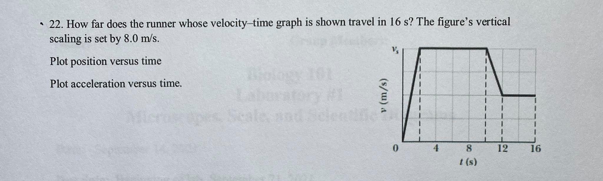 Solved • 22. How far does the runner whose velocity-time | Chegg.com