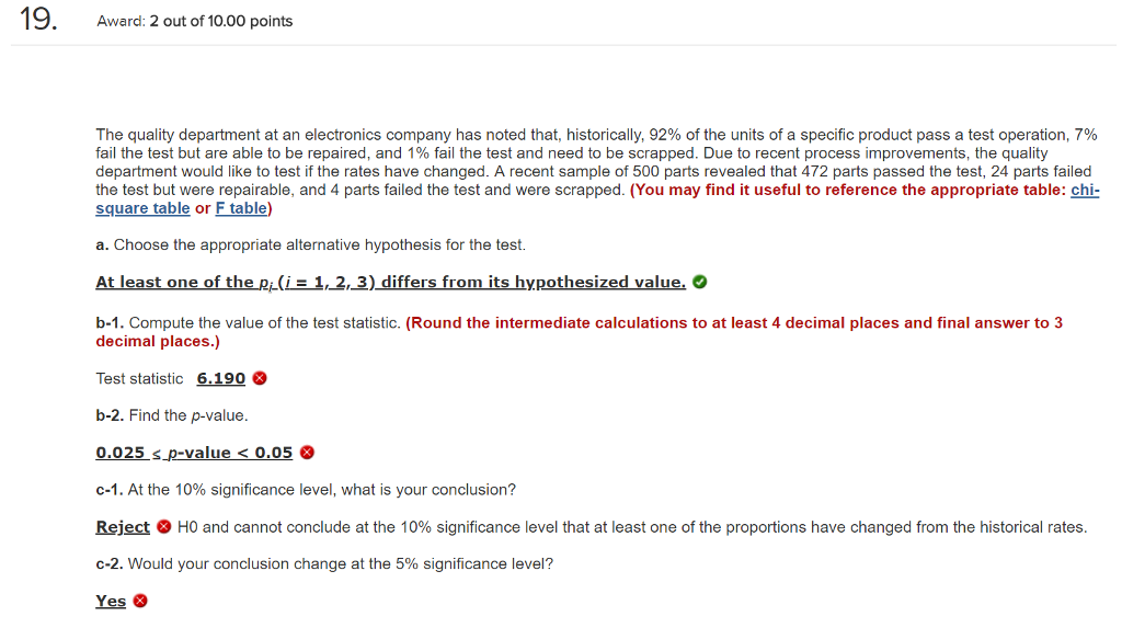 Solved The quality department at an electronics company has | Chegg.com