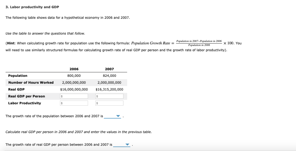 Solved Calculate labor productivity in 2006 and 2007, and | Chegg.com