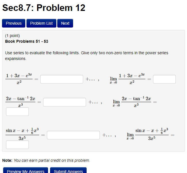 Solved Sec8.7: Problem 12 Next Previous Problem List (1 | Chegg.com