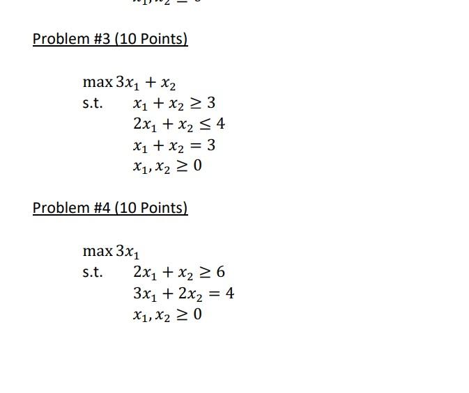 Solved SOLVE ALL PROBLEMS USING THE TWO PHASE SIMPLEX METHOD | Chegg.com