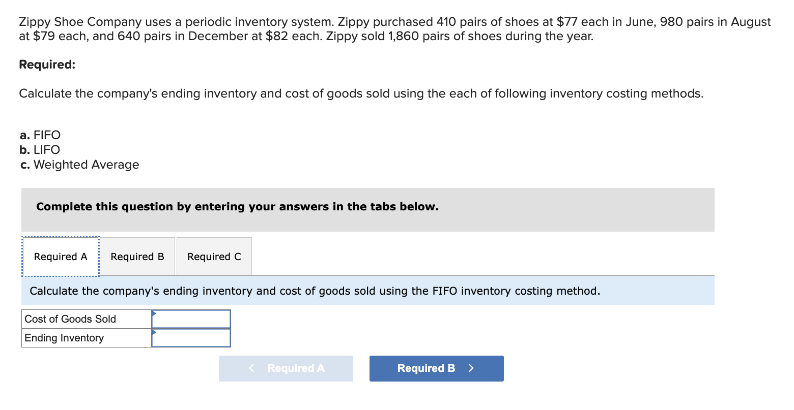 Solved Zippy Shoe Company uses a periodic inventory system. | Chegg.com