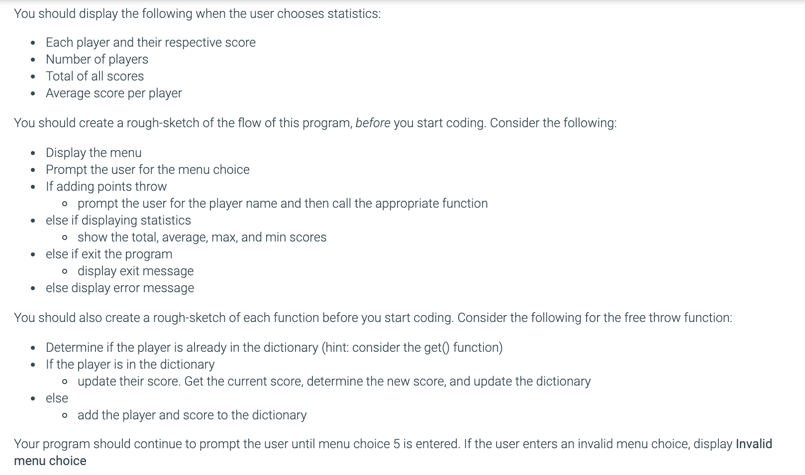 Solved 23.3 PROJECT 3: Using Dictionaries, Functions, and | Chegg.com